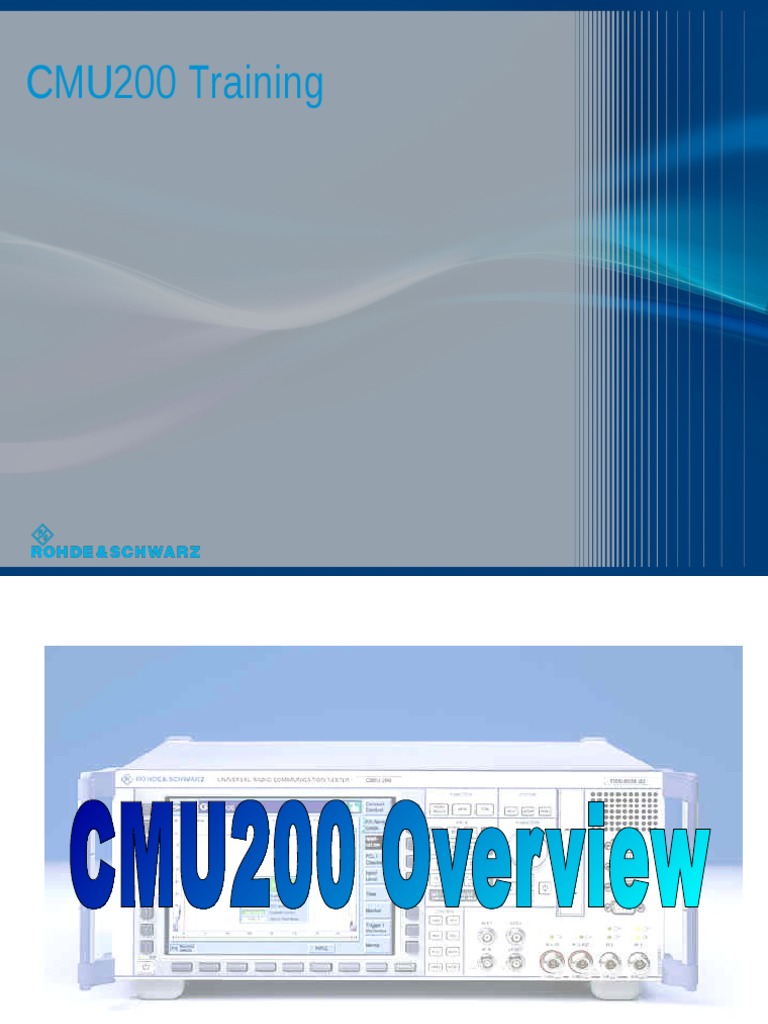 CMU200 Training | PDF | High Speed Packet Access | Mobile ...