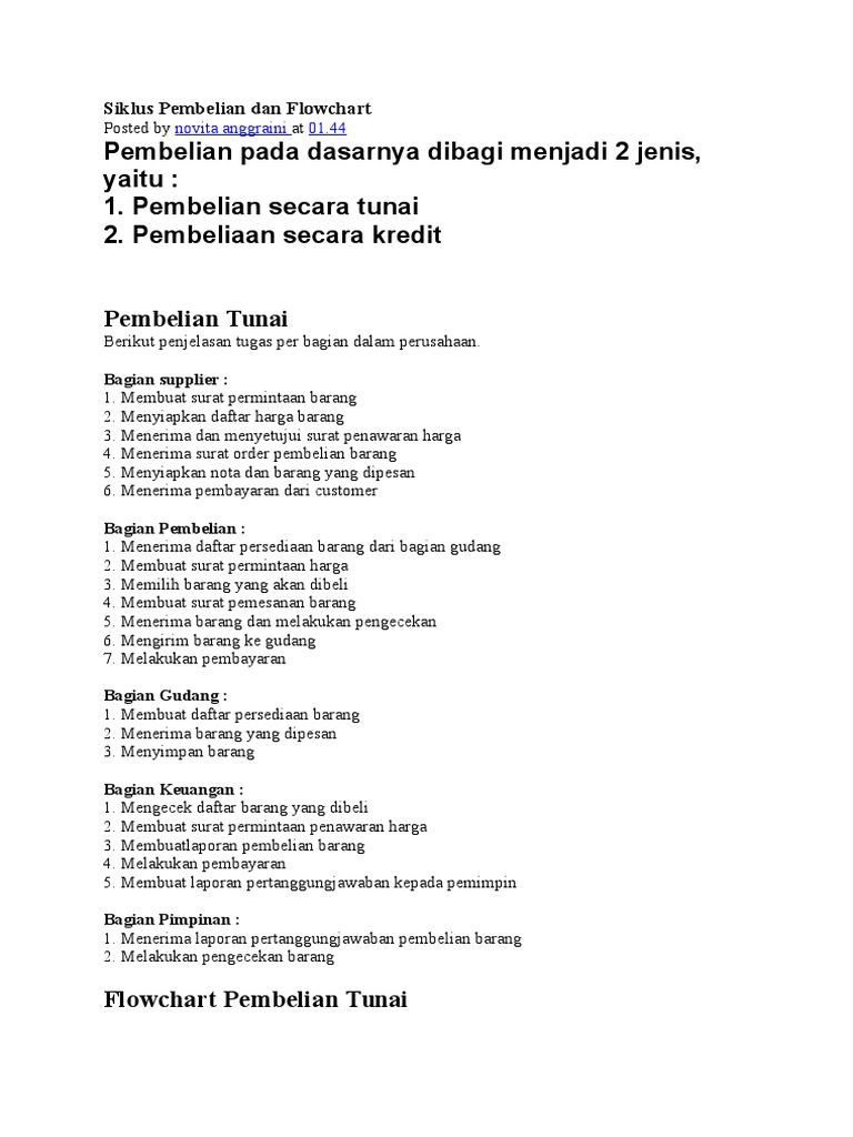 Siklus Pembelian Dan Flowchart | PDF | Pengelolaan Keuangan & Uang | Hukum