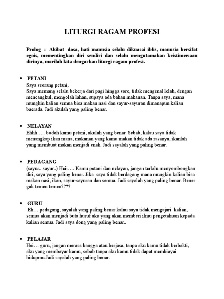 LITURGI RAGAM PROFESI
