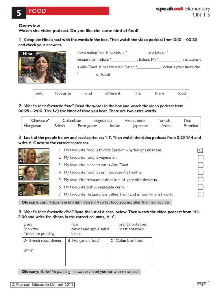 Speakout - Unit - 5 | PDF | Thai Cuisine | Curry