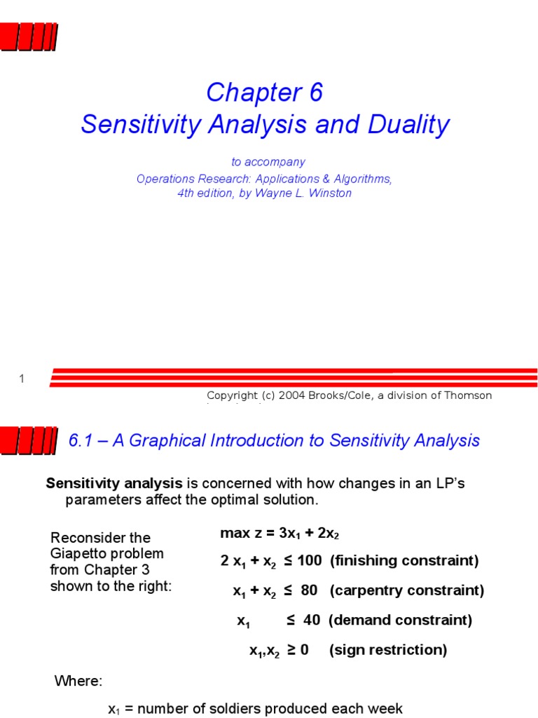 CH 06 Sensitivity Analysis and Duality | PDF | Operations Research ...