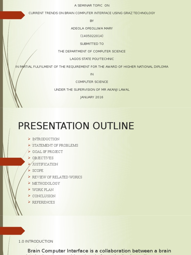 BCI Powerpoint | PDF | Cognitive Science | Nervous System