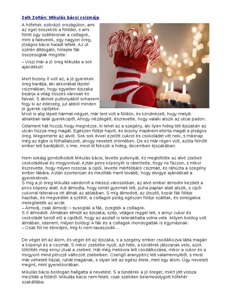 Mese A Mikulás Csizmája | PDF