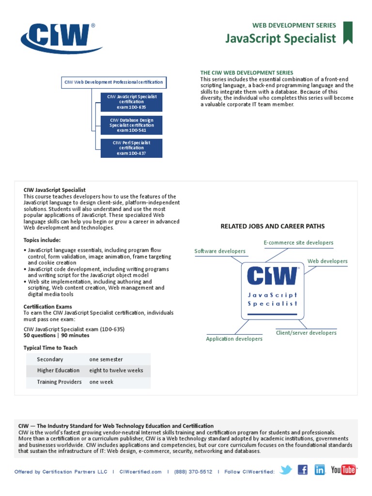 Web Development Series Brochure | PDF | Web Development | Java Script