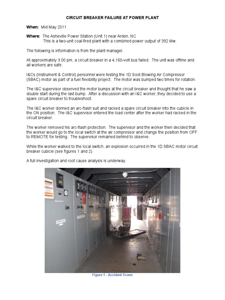 Circuit Breaker Failure at Power Plant | PDF
