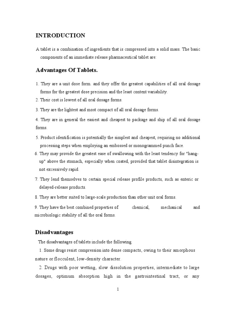 A Report On Tablets | PDF | Tablet (Pharmacy) | Materials