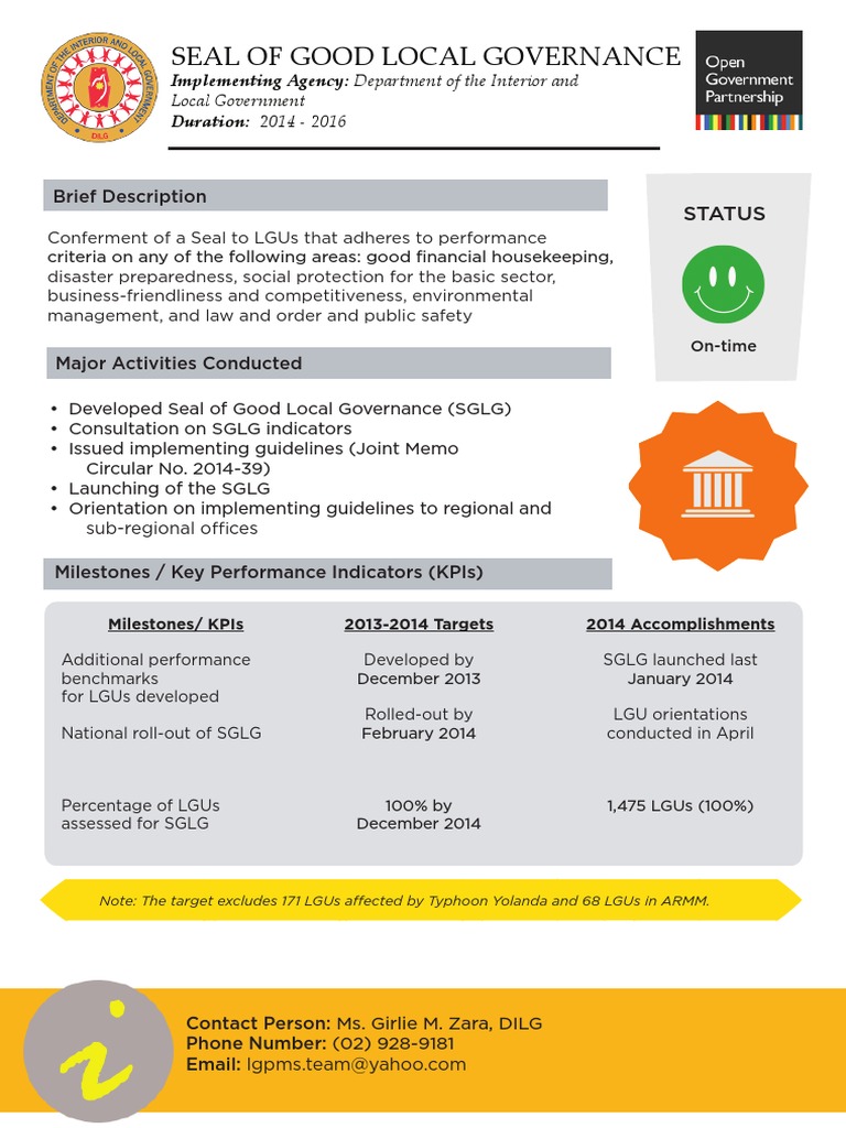 Seal of Good Local Governance SGLG