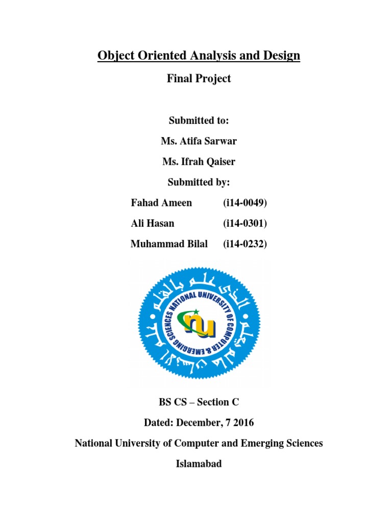 OOAD Project Documentation | Download Free PDF | Use Case | Receipt