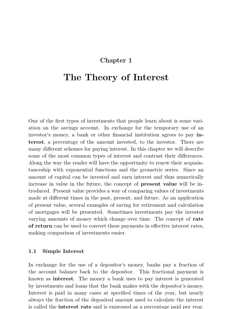 Theory of Interest | PDF | Present Value | Interest