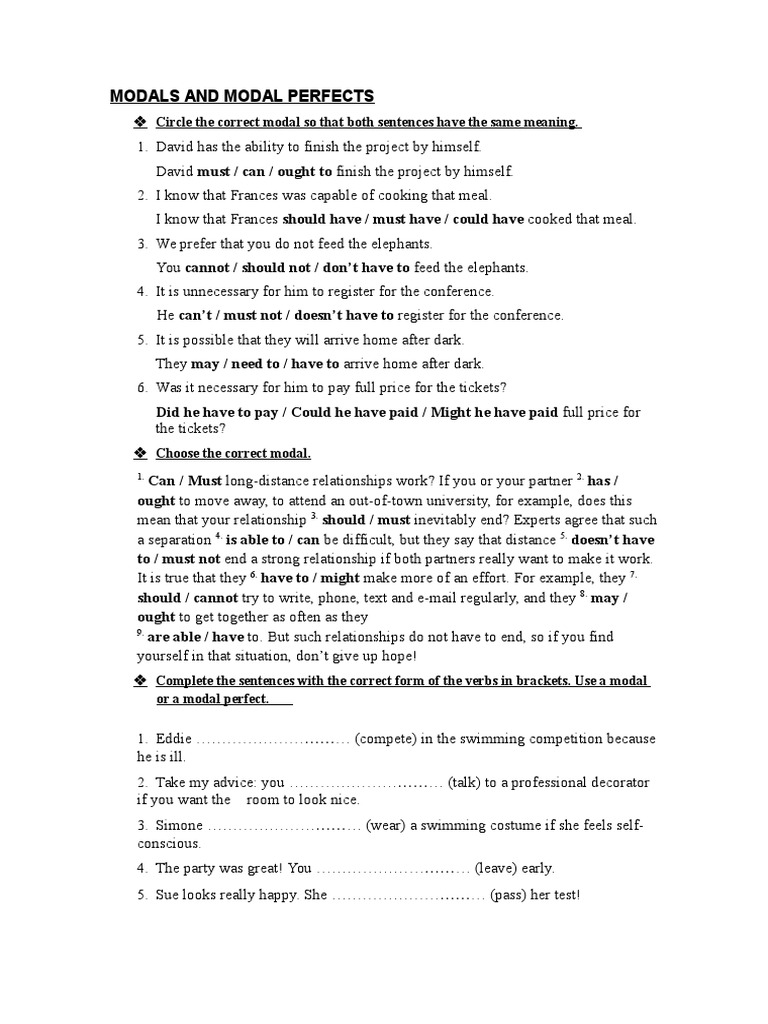 Modals and Modal Perfects | PDF | Ellipsis | Modal Logic