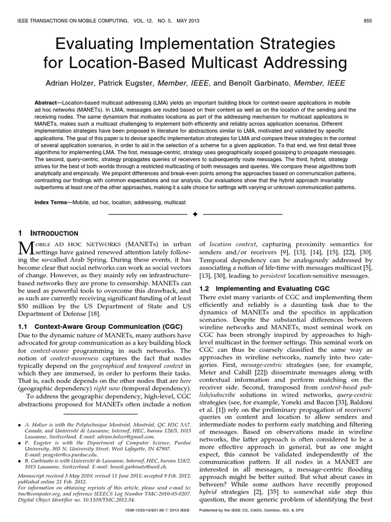 Evaluating Implementation Strategies | PDF | Multicast | Routing