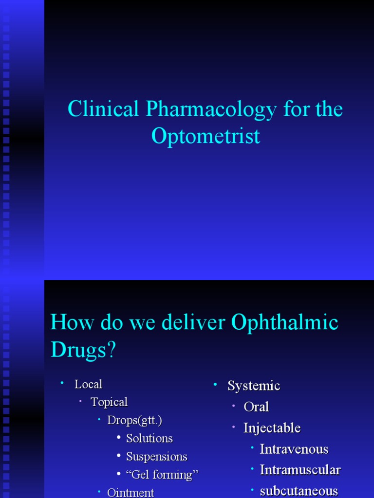 16-Ophthalmic Pharmacology-1 | PDF | Glaucoma | Drugs