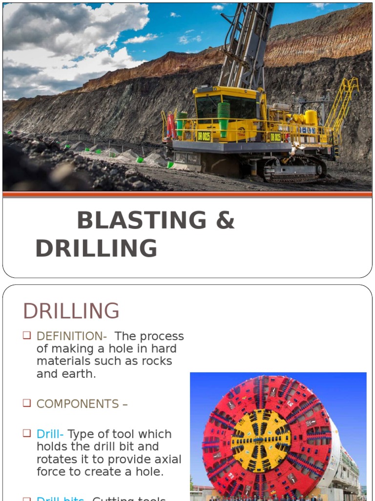 Blasting Drilling Equipments Pdf Explosive Material Drill