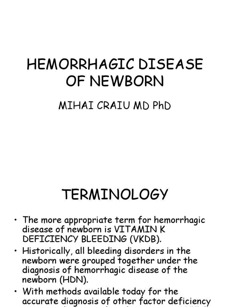 Hemorrhagic Disease of Newborn | PDF | Medical Specialties | Clinical ...
