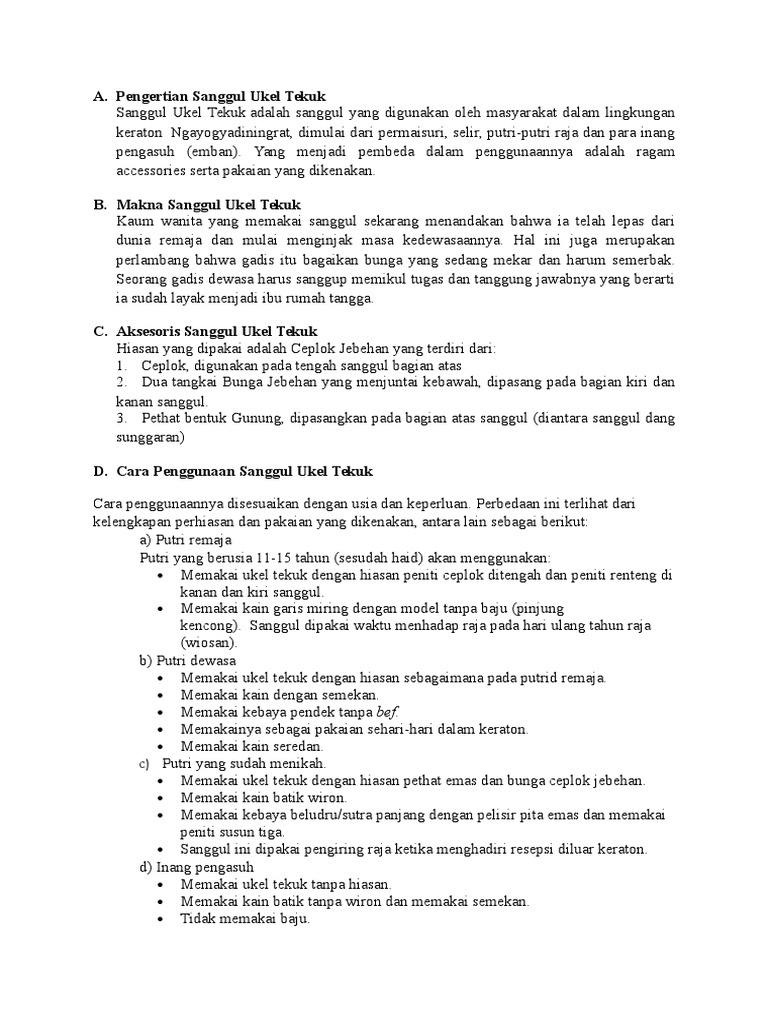 Sanggul Ukel Tekuk | PDF | Perjalanan | Seni & Disiplin Bahasa