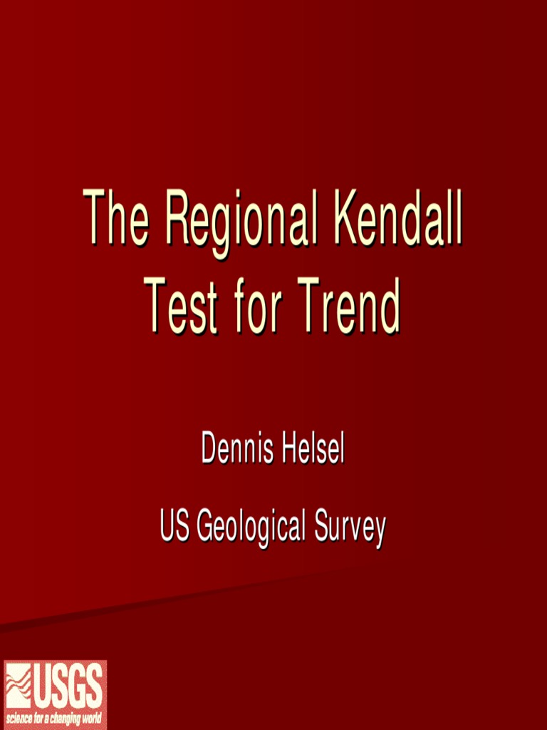 The Regional Kendall Test For Trend | PDF | Nitrate | Scientific Method