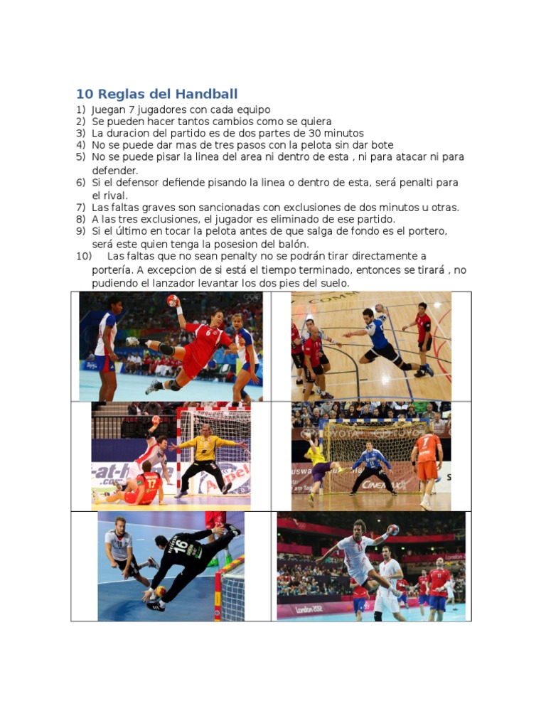10 Reglas Del Handball