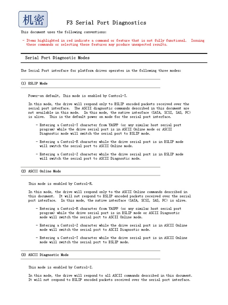 F3 Serial Port Diagnostics Pdf Pdf Parameter Computer Programming Error Detection And