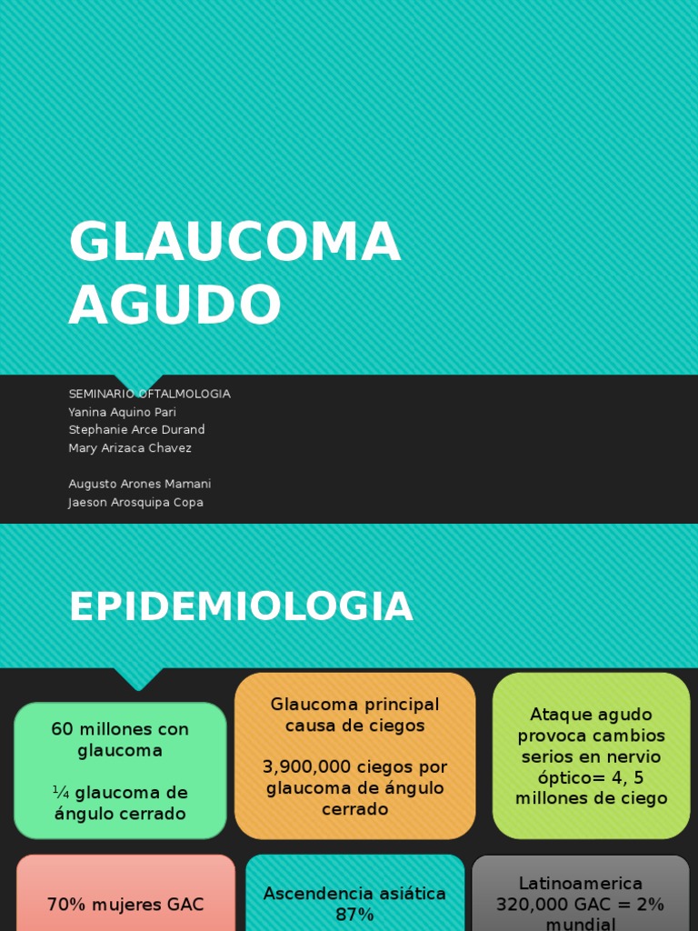 Glaucoma Agudo: Epidemiología y Clasificación | PDF | Visión | Sistema ...