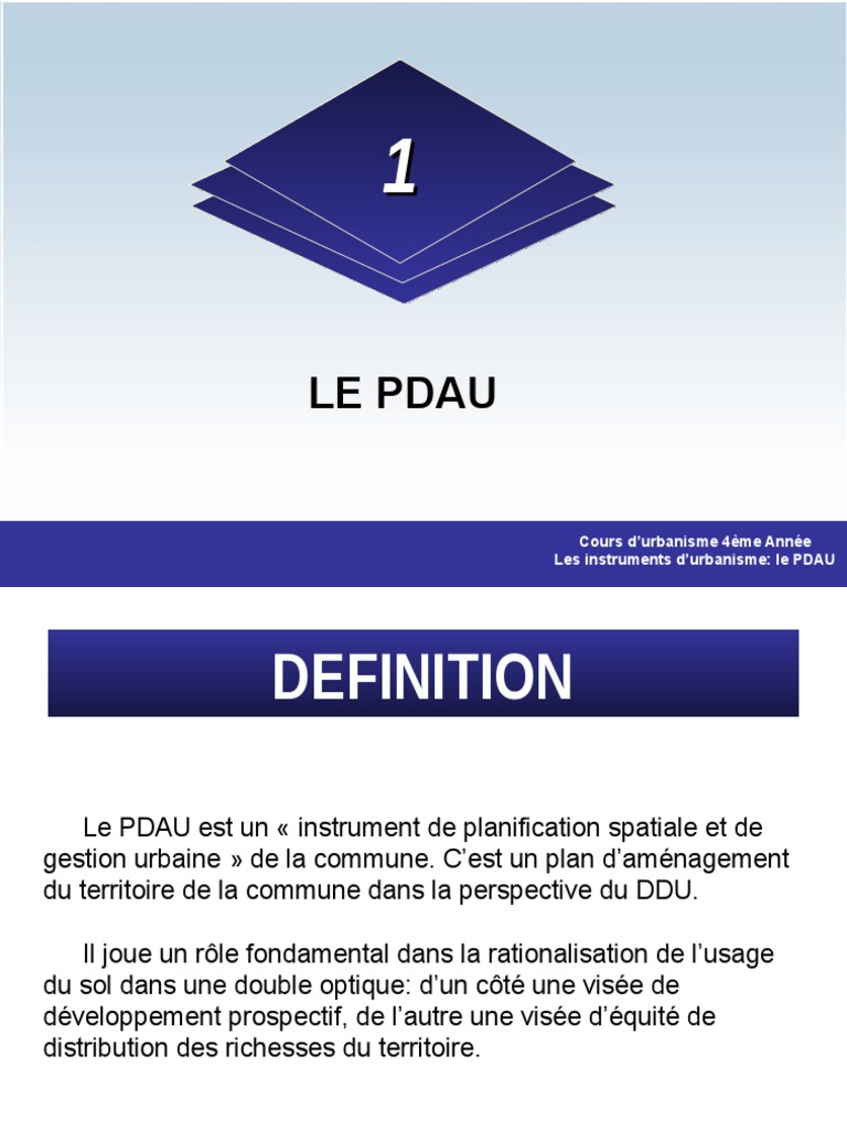 Instrument de planification urbaine: PDAU | PDF | Affaires