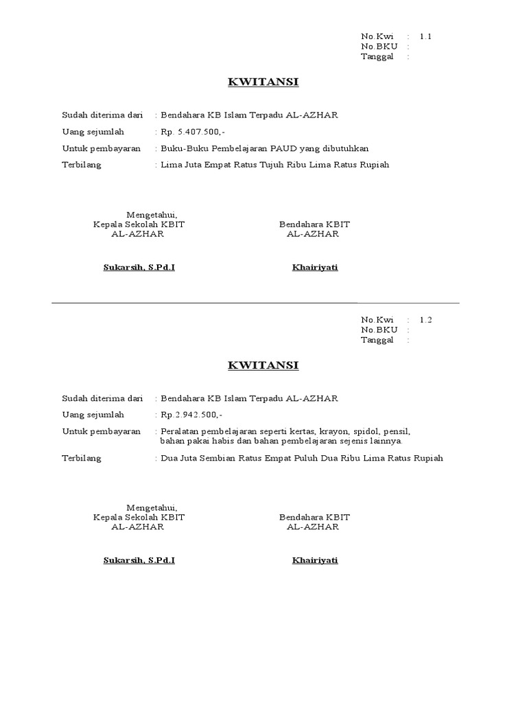 Kwitansi BOP KB | PDF