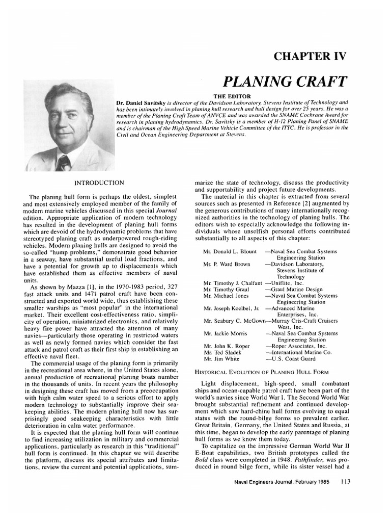 Chapter IV PLANING CRAFT - Daniel Savitsky | PDF | Hull (Watercraft ...
