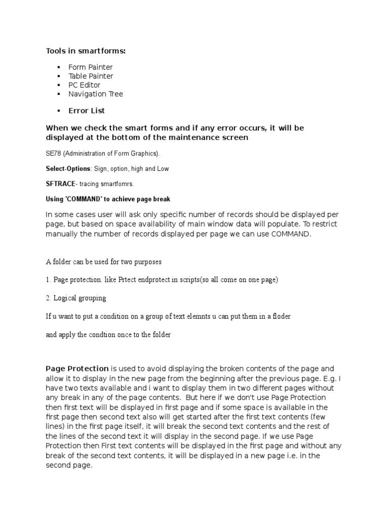 Tools in Smartforms:: SE78 (Administration of Form Graphics) | PDF | Parameter (Computer ...