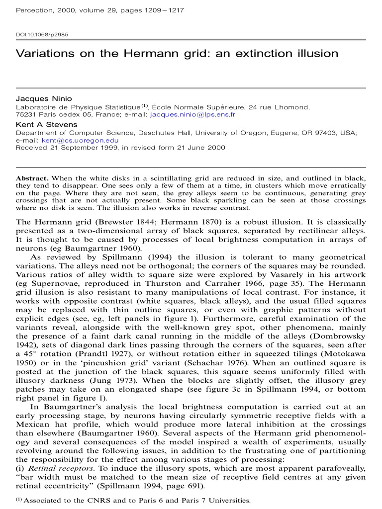 Hermann Grid | PDF | Visual System | Cognitive Science