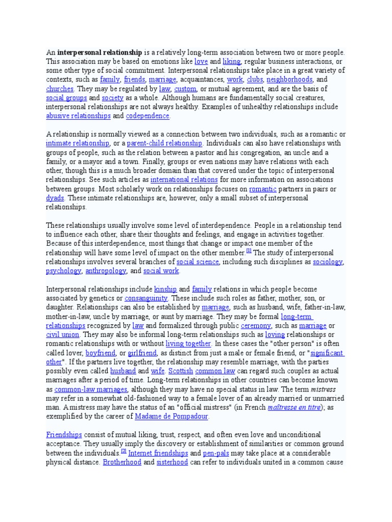 Interpersonal Relationship | PDF | Interpersonal Relationships ...