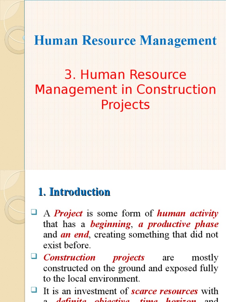 Human Resource Management in Construction | PDF | Nonverbal ...