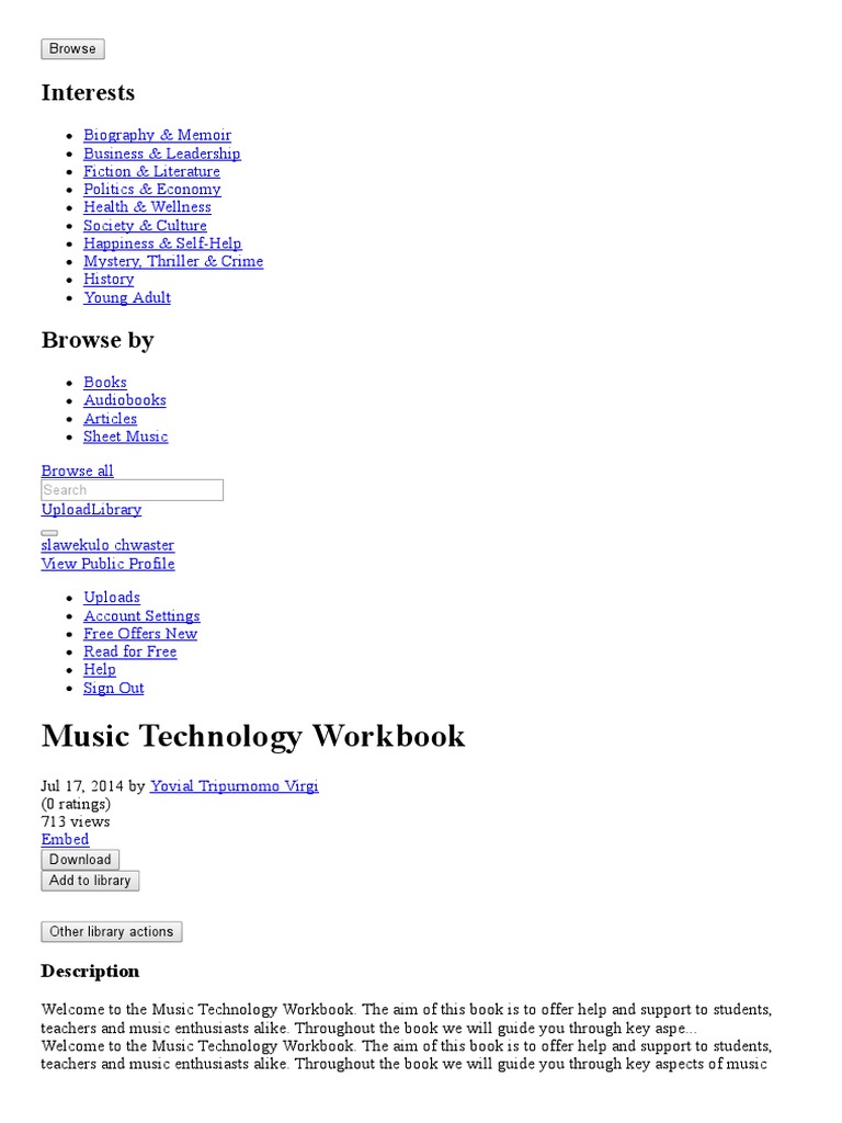 Music Technology Workbook - Chord (Music) - Music | PDF | Audio ...