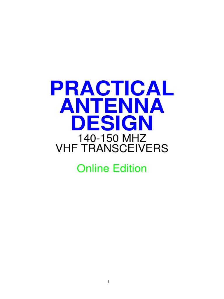 Practical Antenna Design | PDF | Coaxial Cable | Antenna (Radio) Practical Antenna Design | PDF | Coaxial Cable | Antenna (Radio)