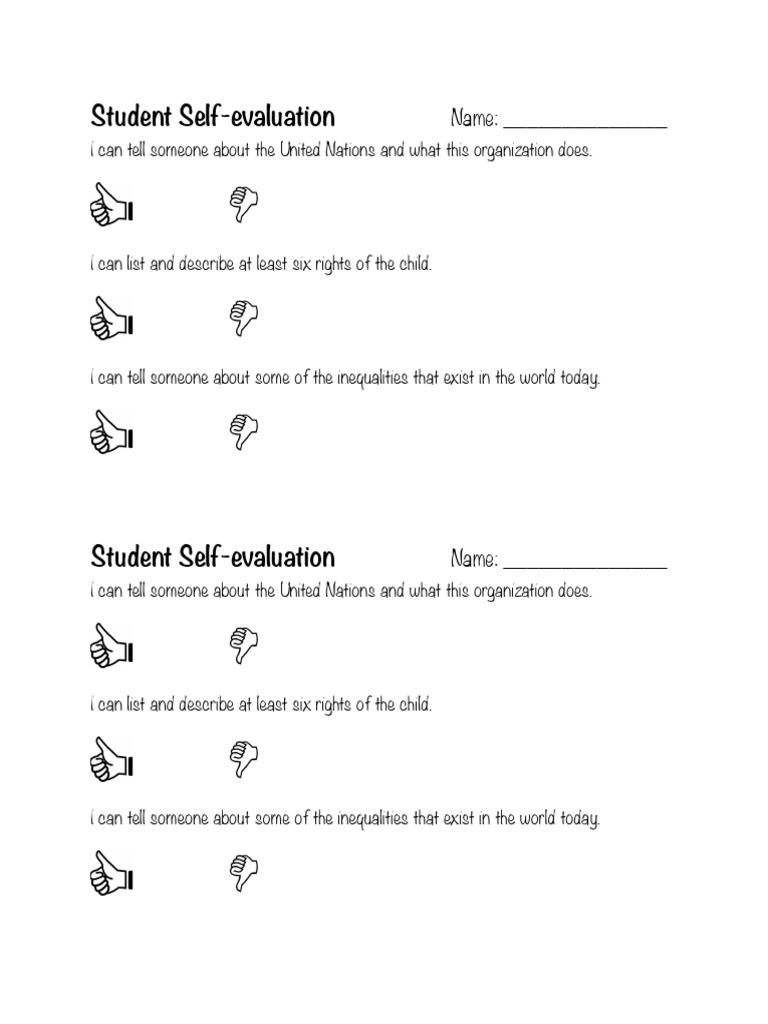 Student Self-Evaluation | PDF