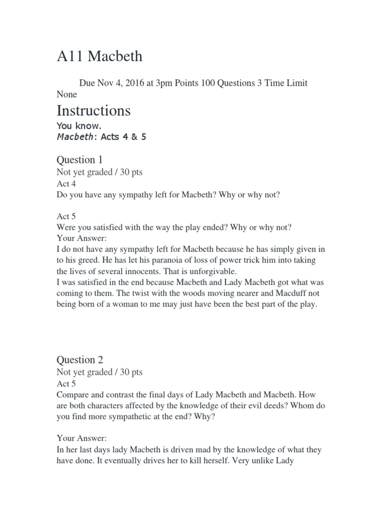 Macbeth Acts 4 & 5 Analysis | PDF