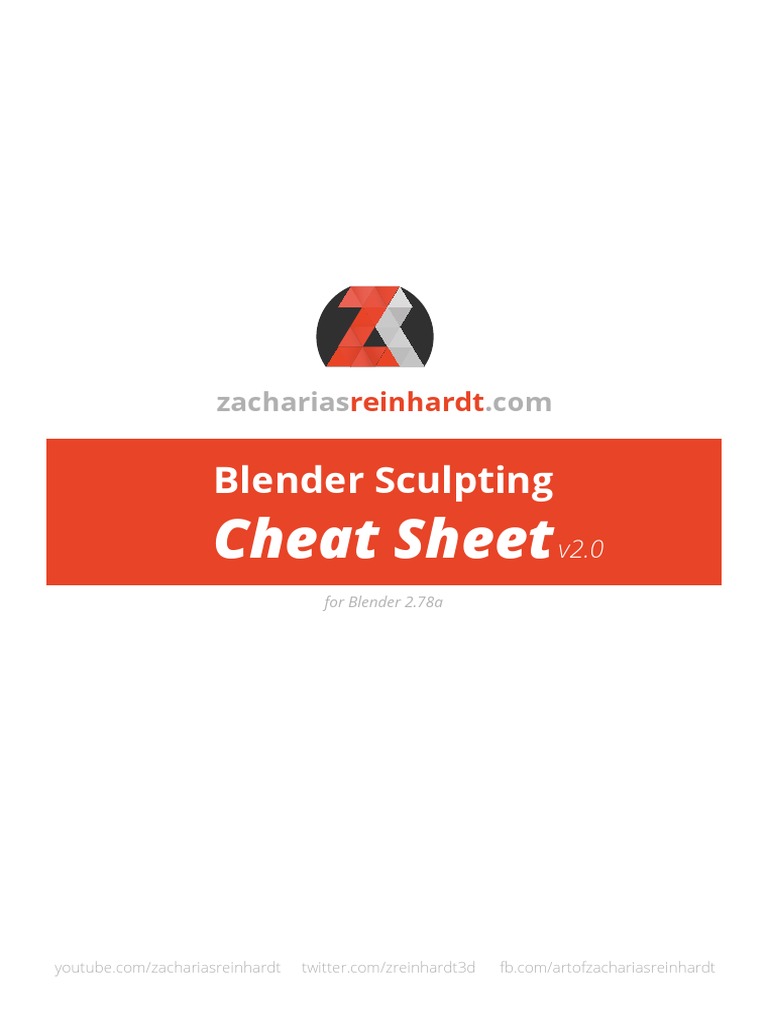 Blender Sculpting Cheat Sheet v2.0 Color | PDF