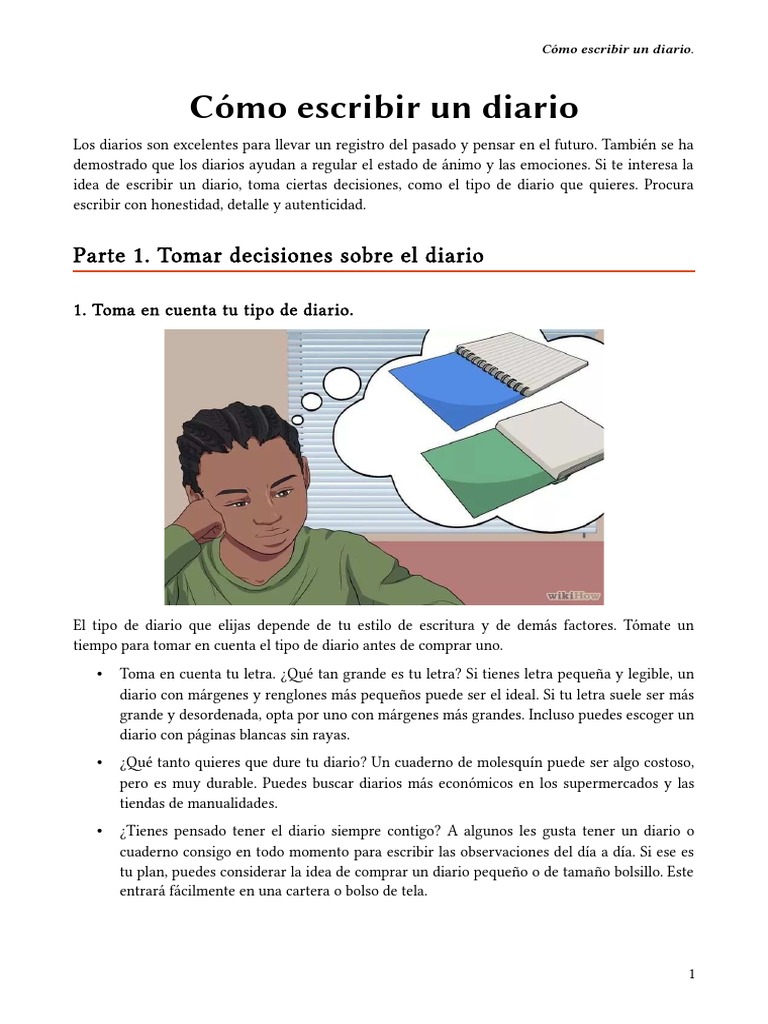Cómo Escribir Un Diario | PDF | Las emociones | Contraseña