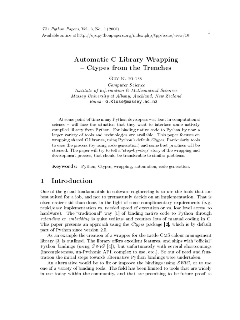 Wrapping C Files Pdf C Programming Language Python Programming Language