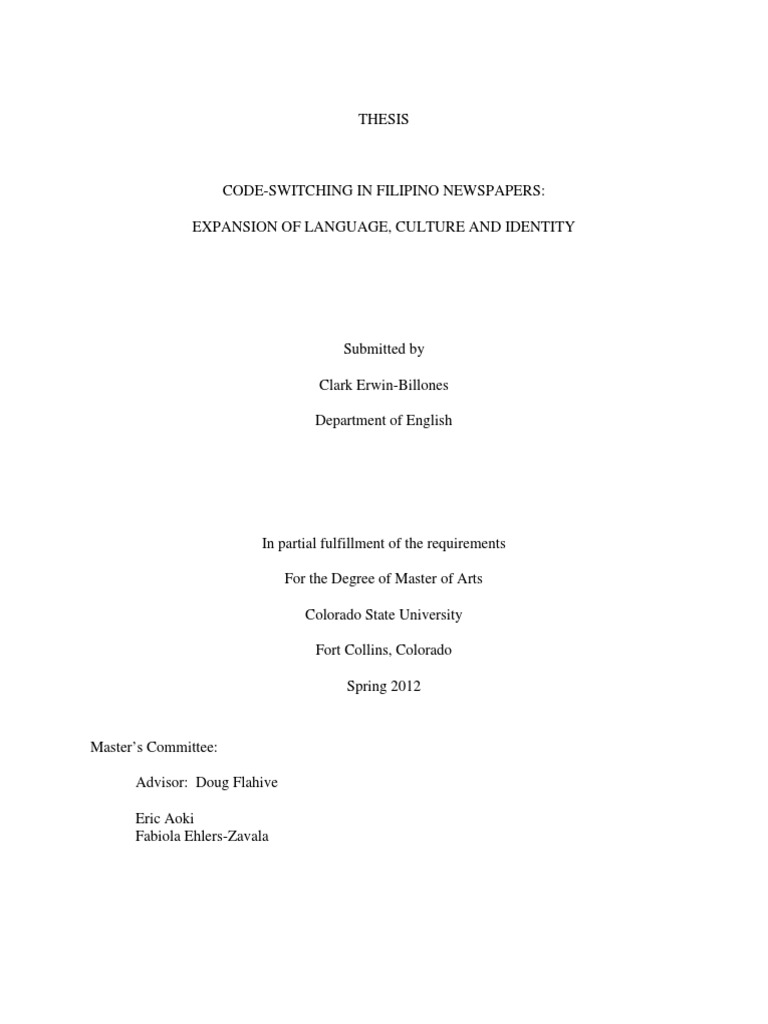 Code-Switching in Filipino Newspapers | PDF | Multilingualism | Linguistics