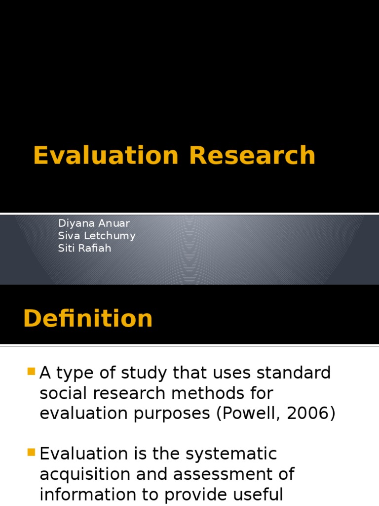 Evaluation Research | PDF | Program Evaluation | Evaluation