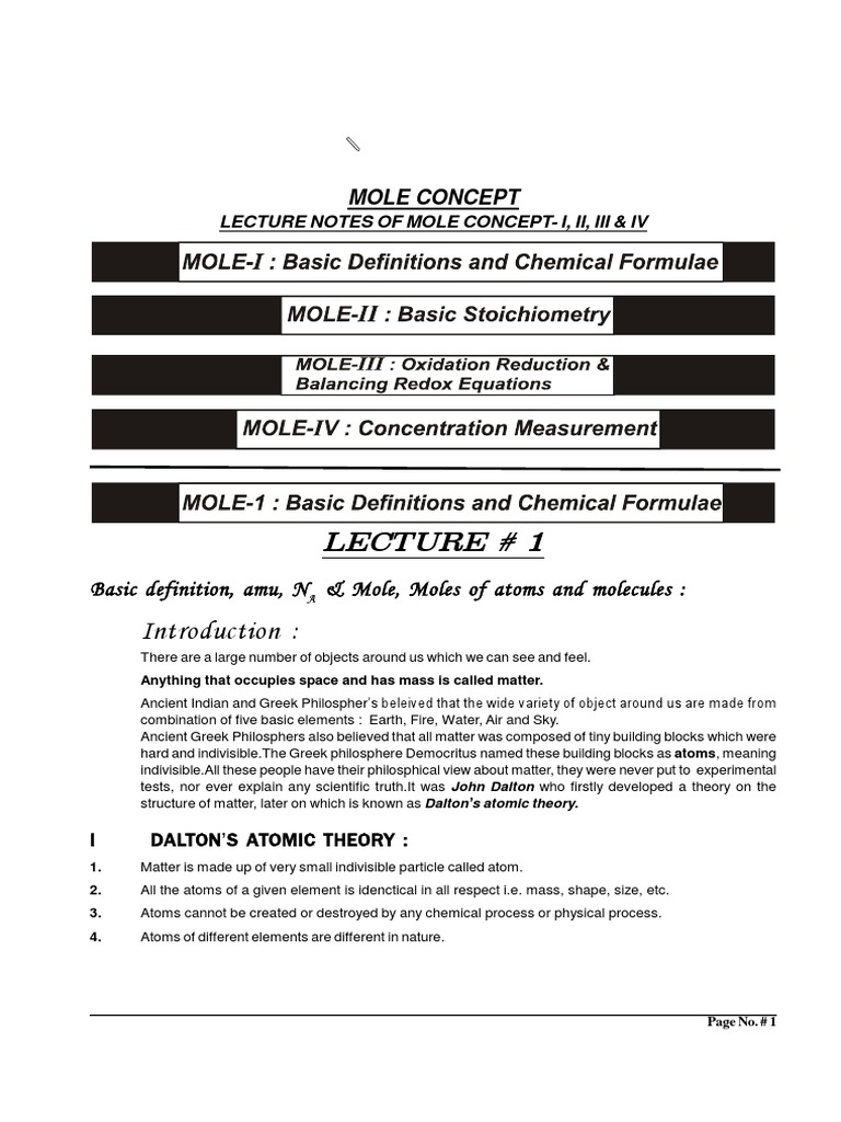 Understanding the Mole Concept | PDF | Stoichiometry | Molecules