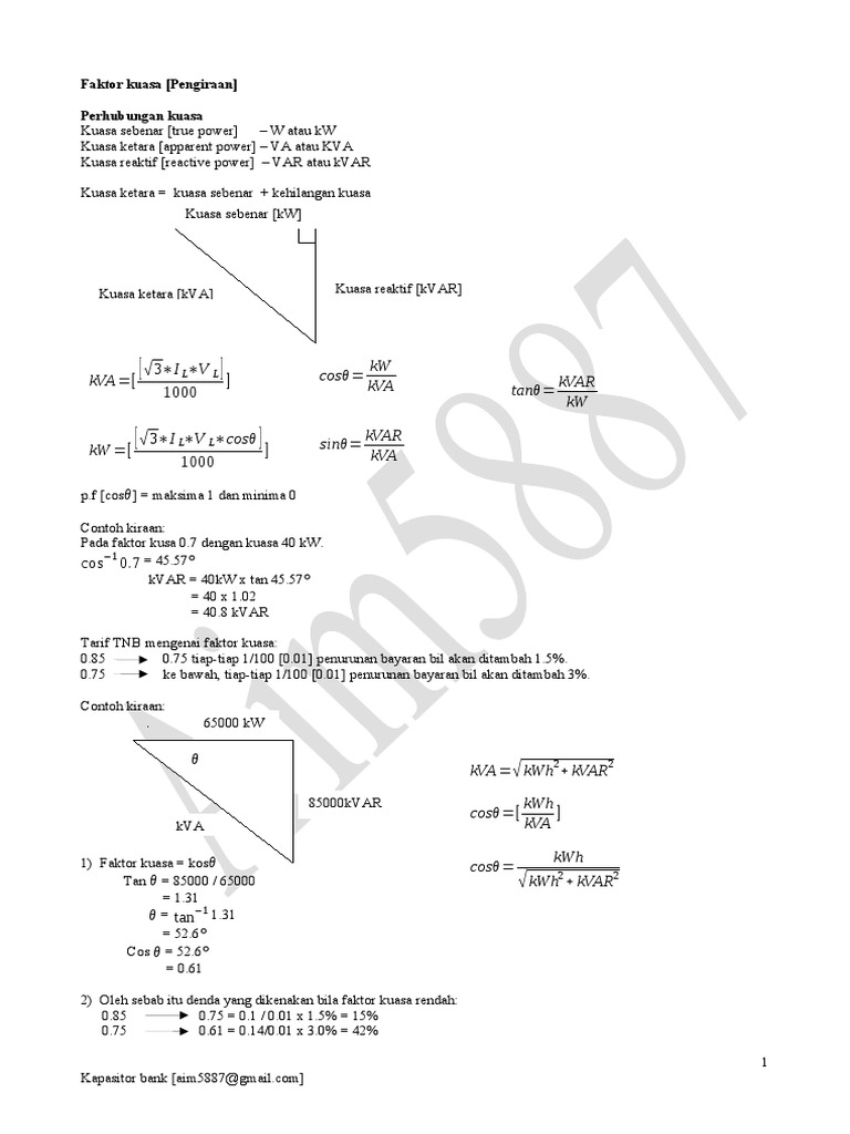 Faktor Kuasa (Pengiraan) | PDF