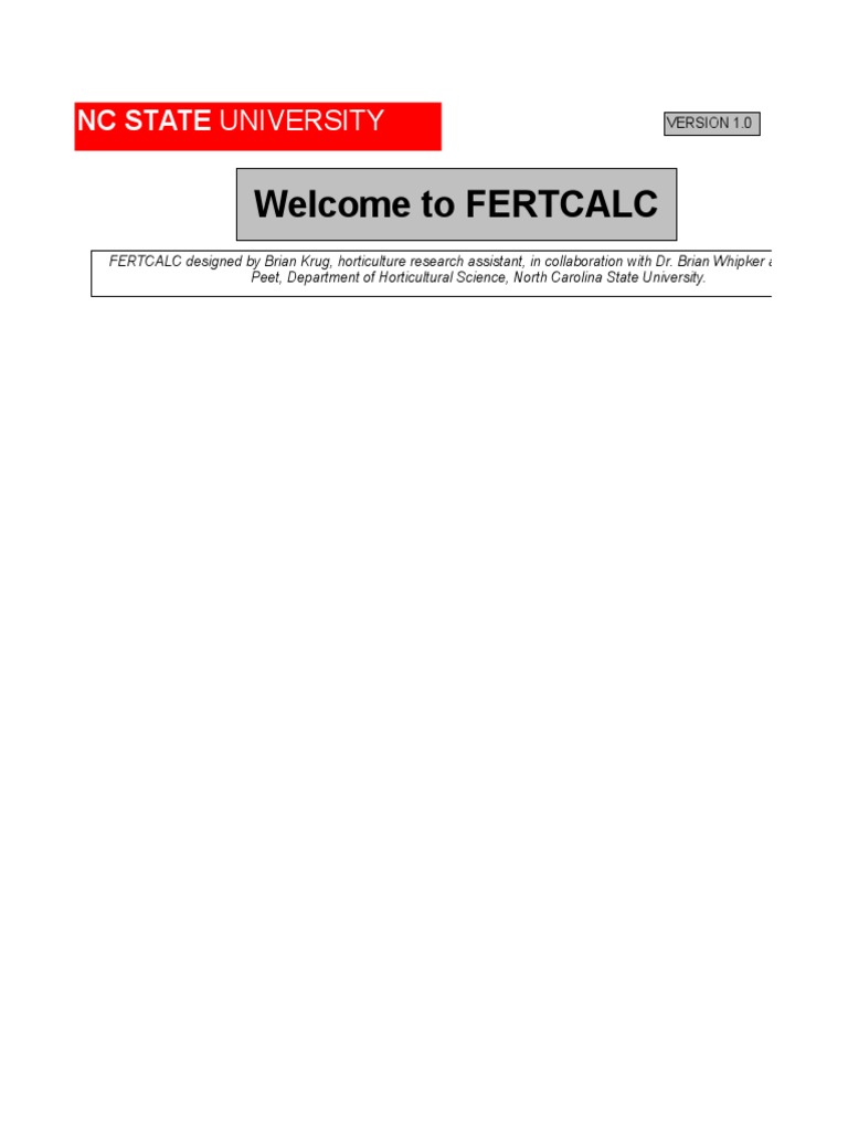 Fert Calc | PDF | Urea | Fertilizer