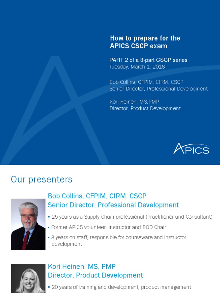 CSCP Webinar How To Prepare For The Apics CSCP Exam | PDF | Supply ...