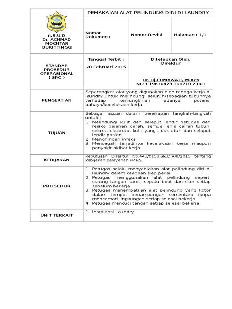 Sop Apd Laundry | PDF