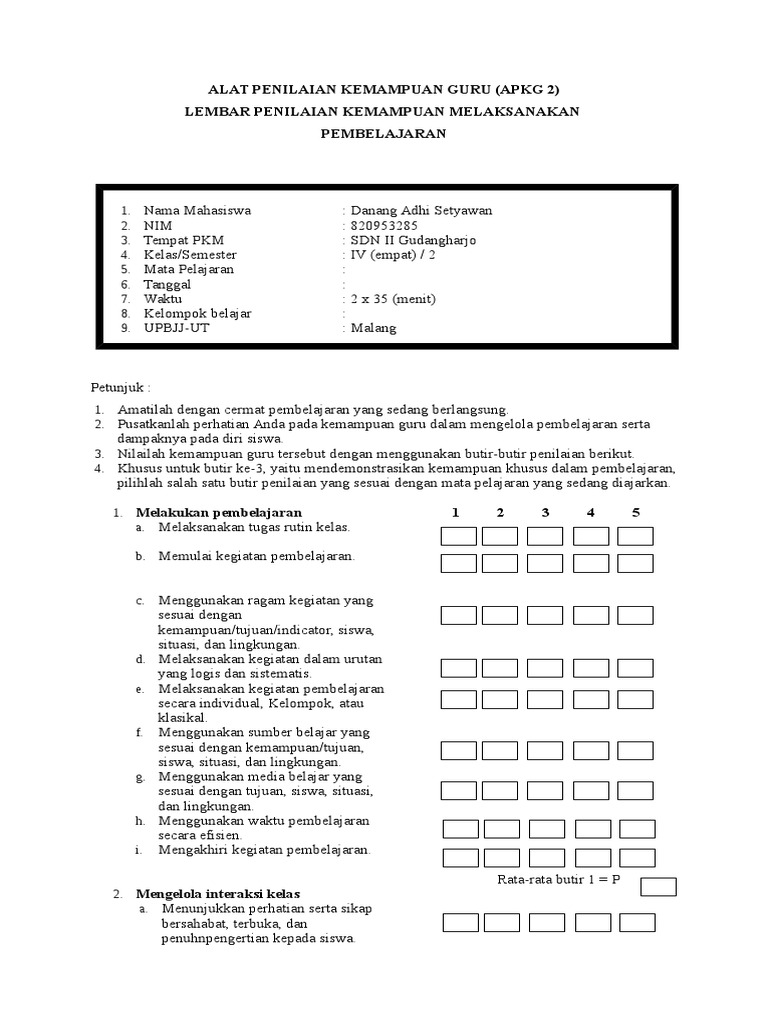 Contoh APKG 2 | PDF