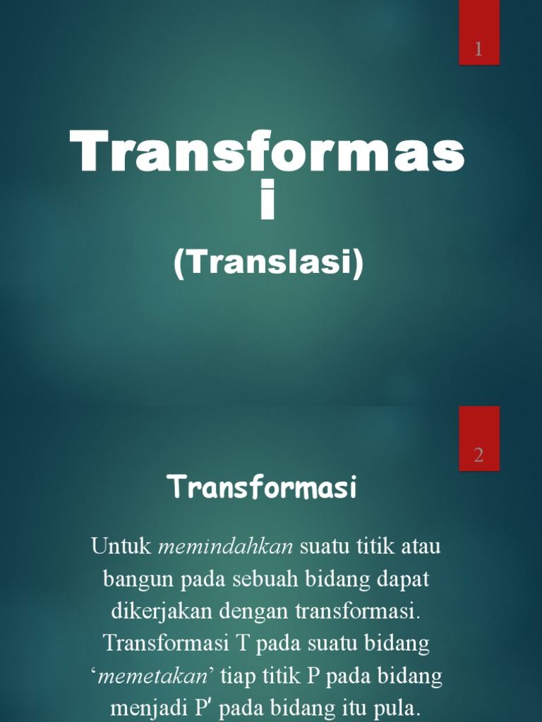 Presentasi Matematika Kelas Xii Transformasi Translasi Rotasi Dilatasi ...