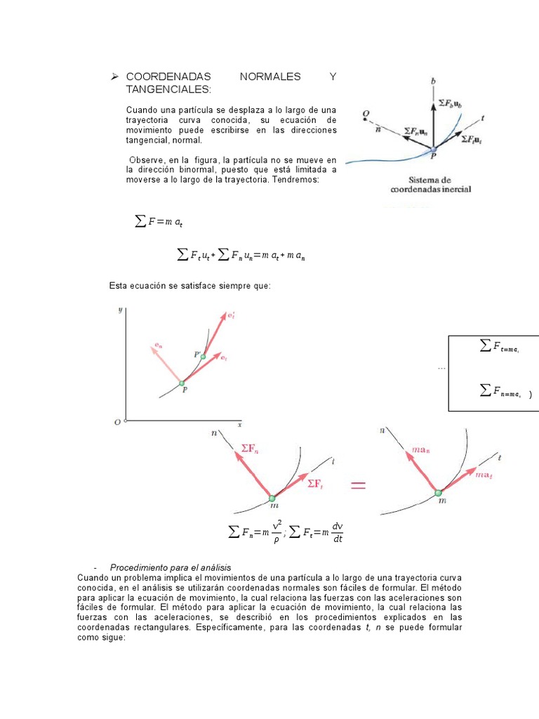 Coordenadas Normales y Tangenciales | PDF