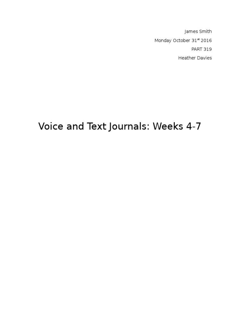 Voice and Text Journals | PDF