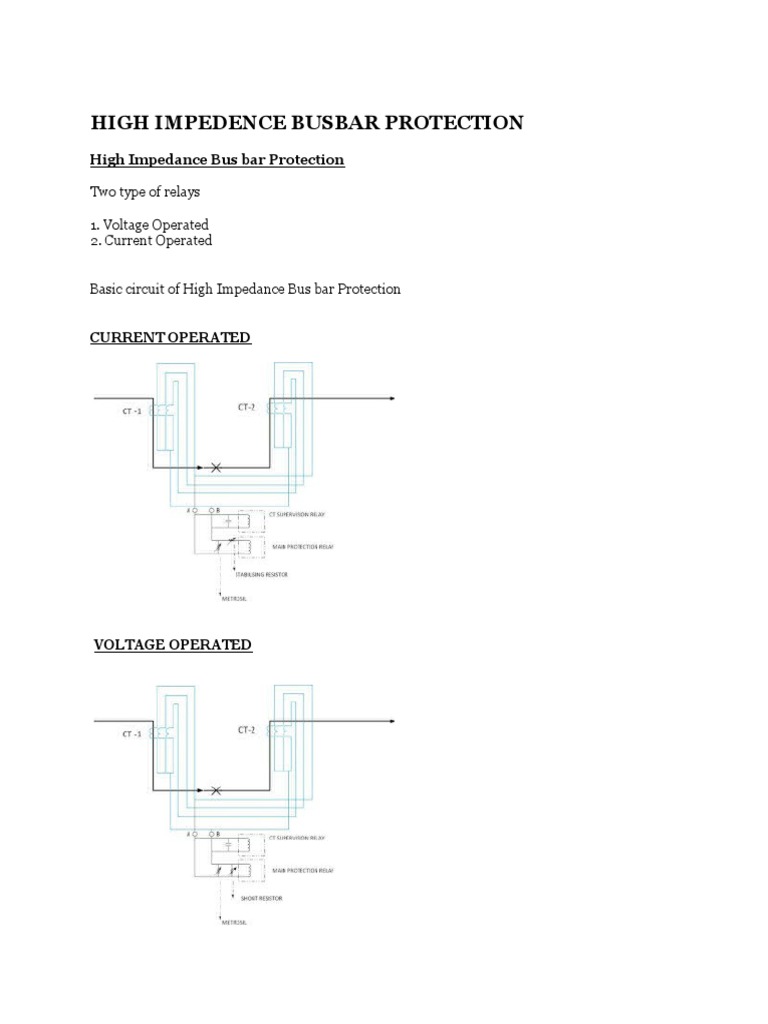 High Impedance Busbar Protection Overview | PDF | Relay | Resistor
