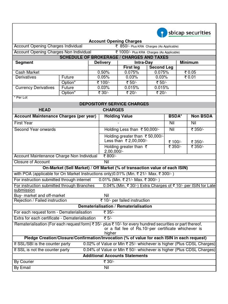 Per Lot: Plus KRA Charges (As Applicable) Plus KRA Charges (As ...
